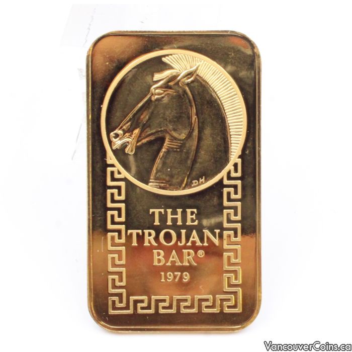 JM 1 oz Johnson & Matthey JM 9999 Gold THE TROJAN BAR 1979 Horse ...