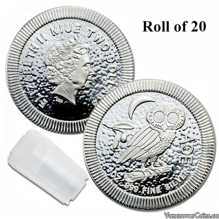 20x $2 Niue Athenian OWL Ancient Greek Tetradrachm AOE 1oz 999 Fine ...