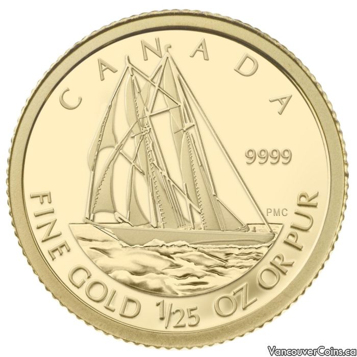 2012 Canada 10-cent 1/25th oz. Fine Gold Coin - Bluenose Coin ...