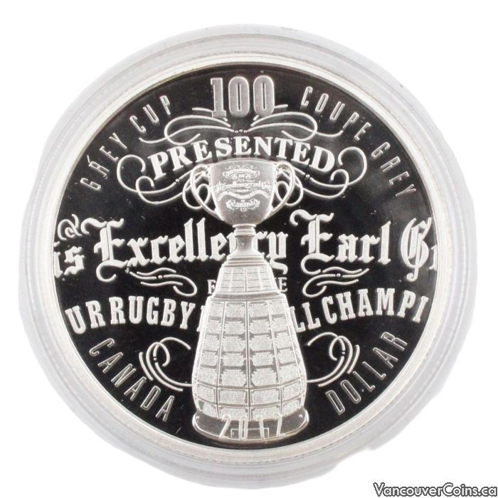 2012 Canada $1 The 100th Grey Cup - Limited Edition Pure Silver Dollar ...