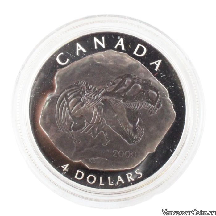 2009 Canada $4 Dinosaur Collection: Tyrannosaurus Rex - Pure Silver ...