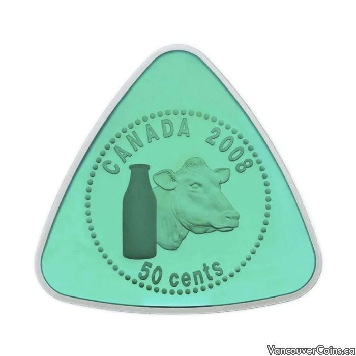 2008 Canada 50 cent Milk Delivery - Sterling Silver Triangular Coin ...
