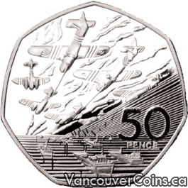 1994 Great Britain 50 Pence 50th Anniversary of the D-Day Landings ...