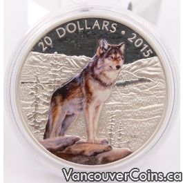 2015 Canada $20 Fine Silver Coin - Imposing Alpha Wolf - Professional ...