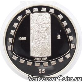 1998 Mexico $5 Peso Jaguar 1 oz Silver Coin Proof - Professional ...