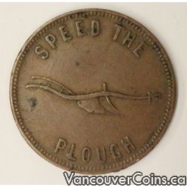 1860 Prince Edward Island Half Penny Success to the Fisheries VF25 original - Professional ...