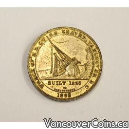 HBC S.S. Beaver 1892 ships copper Medal 21.8mm edge No.7576 ex-jewelry ...