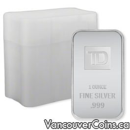 TD 1 oz Silver Bars .999 Fine - Tube of 20 - Professional Dealers of ...
